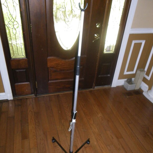 Kitchen | Aluminum Collapsible Medical Pole Stand Double Hooked Wheeled ...